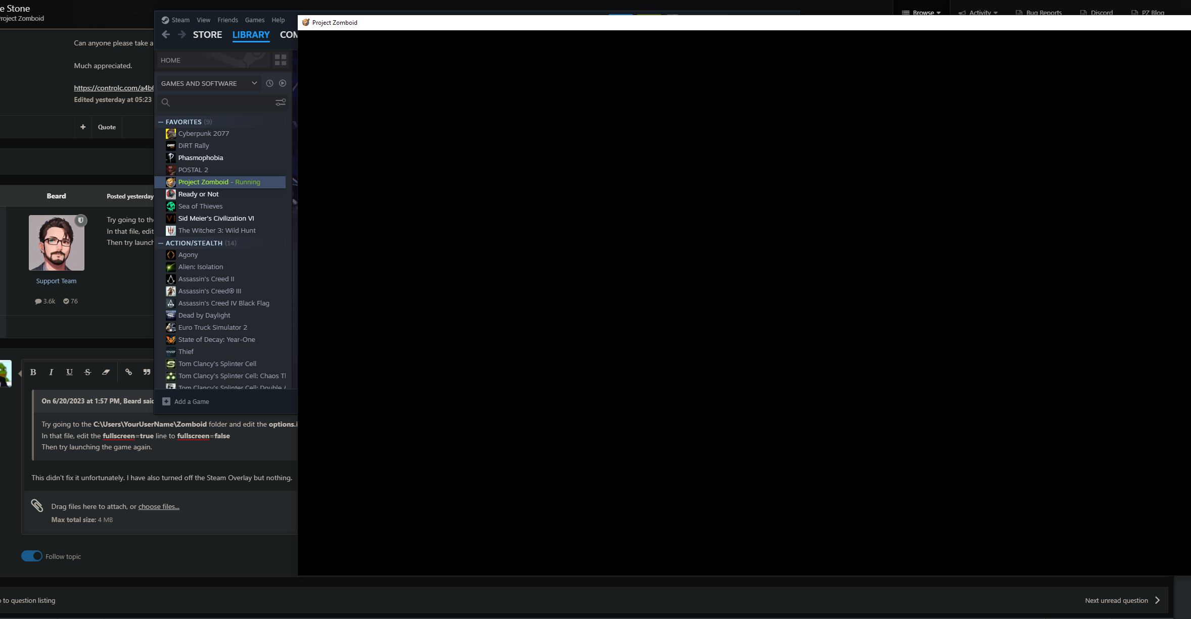 Game starts with a black screen, music and the menu cursor. - PZ ...