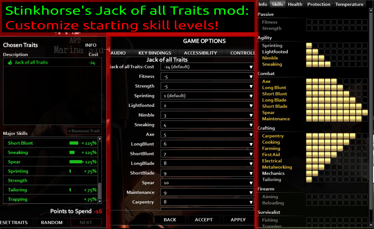 Jack Of All Traits Customizable RP Trait Fine tune Starting Skill Jack Of All Traits Customizable RP Trait Fine tune Starting Skill